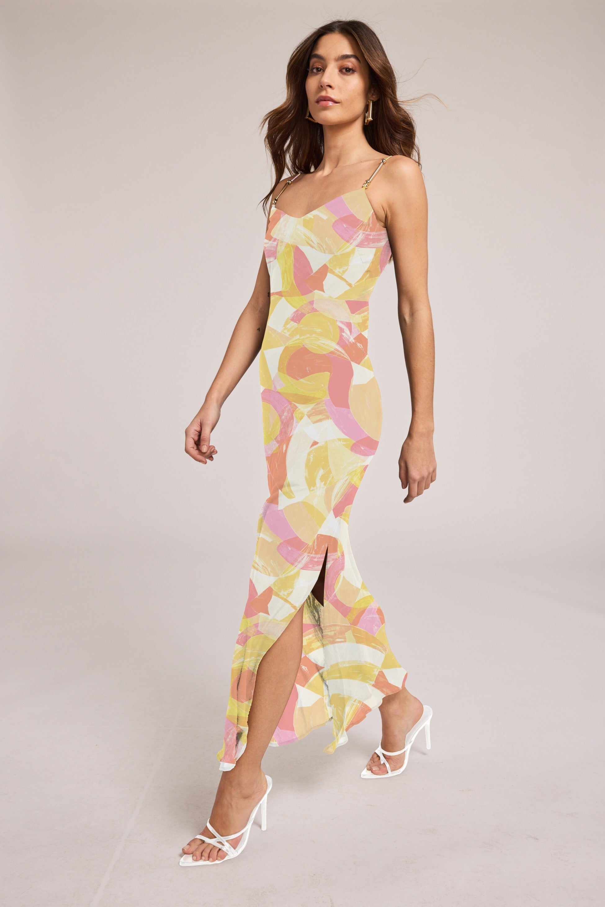 GL - Marcella Abstract Maxi Dress - Prism Yellow Multi | Cedar and Lily